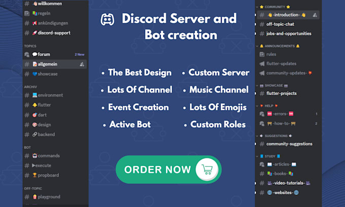 Build a custom discord server with advanced bot features by Mh_appdev09 | Fiverr