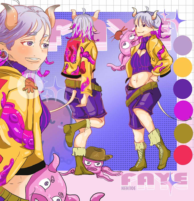 Character turnarounds and reference sheets by Kirby_jimenez | Fiverr