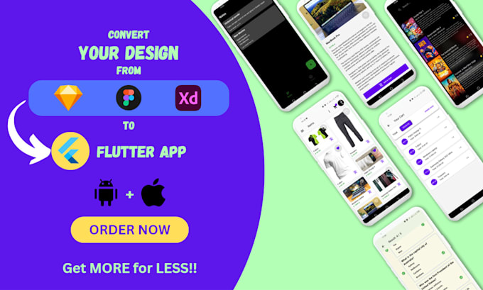 Convert figma, sketch, adobe xd designs into flutter apps by Mussie_ale | Fiverr