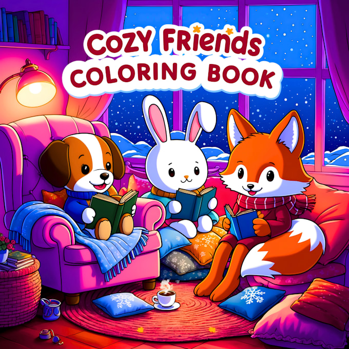Create cozy friends bobbie goods style coloring book with adorable ...