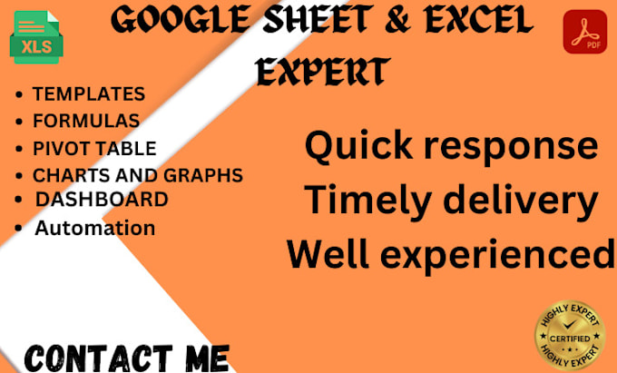 Create google sheet, excel dashboard, microsoft excel, formulas ... Create google sheet, excel dashboard, microsoft excel, formulas ...