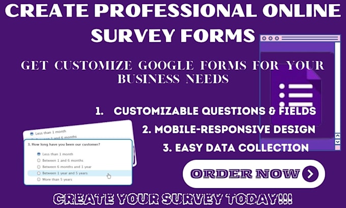 Create survey form online survey forms google forms by Sophiasolution2 | Fiverr