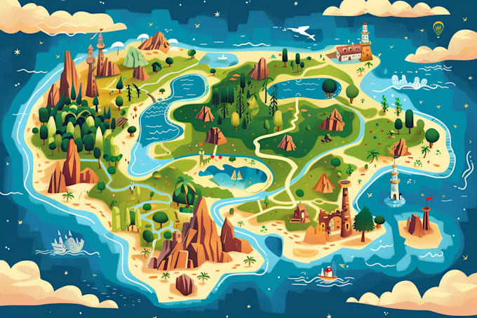 Map illustration vector illustration vector map by Amberlince | Fiverr
