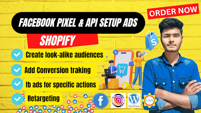Setup fb meta pixel, conversion api for shopify, wordpress,gtm,fix ...