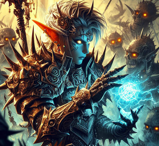 Draw your fantasy character illustration, dnd character art by ...