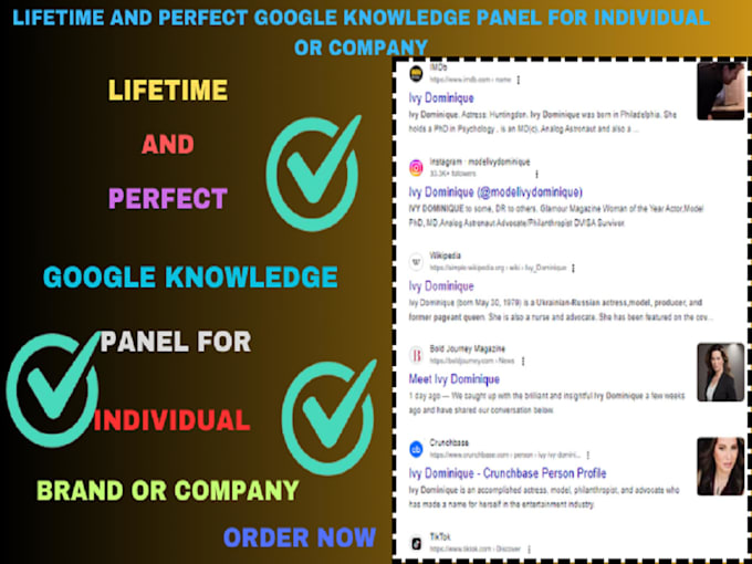 Create a lifetime and approved google knowledgepanel for you or your brand by Ajibikengkp | Fiverr