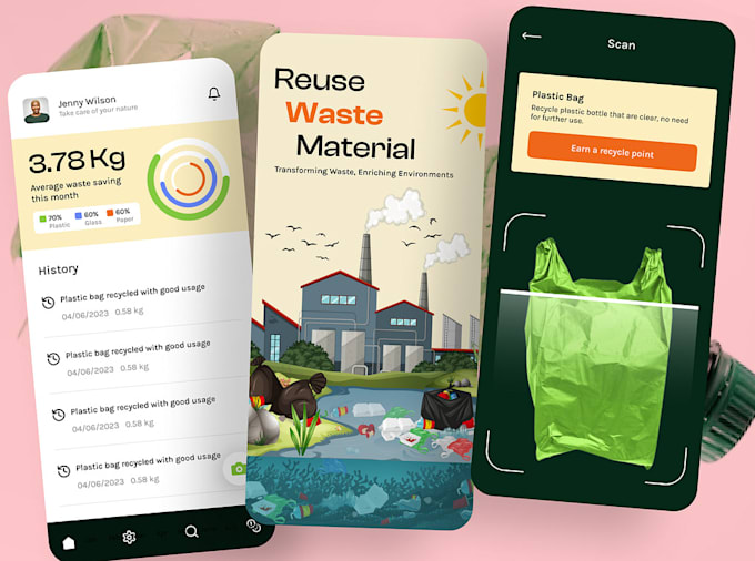 Develop recycling app, waste management app, waste reducer app, trash ...