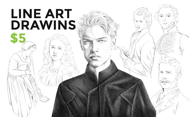 A digital illustration of a pen and ink style portrait by Shaymerh | Fiverr