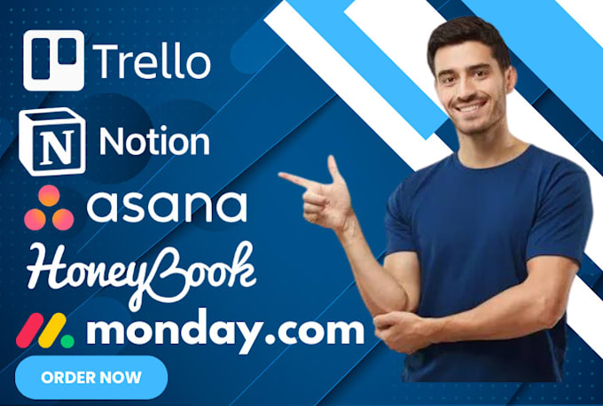 Create customize and automate asana trello notion honeybook monday com workspace by Carter_hazel ...