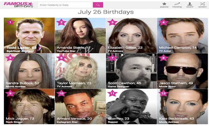 Create a amazing famous birthdays profile for you by Parkeunsun | Fiverr