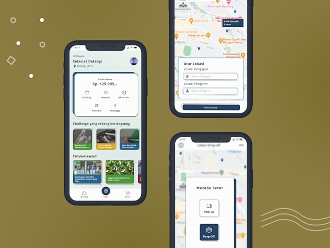 Garbage bin app, trash app, waste management app, recycling app ...