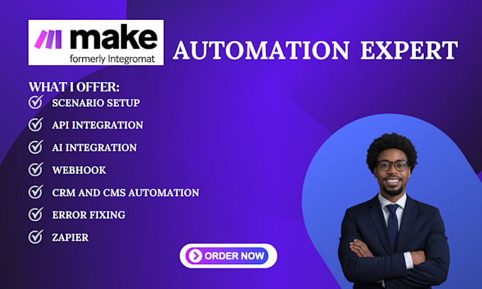 Made com make com automation make automation make com ai automation by Mujeeb_solution | Fiverr