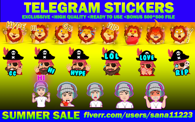 Create unique stickers for twitch, telegram, tiktok, for subsribers by ...