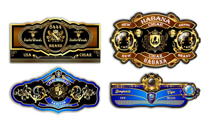 Design a creative premium cigar brand logo, label, and bands very short ...