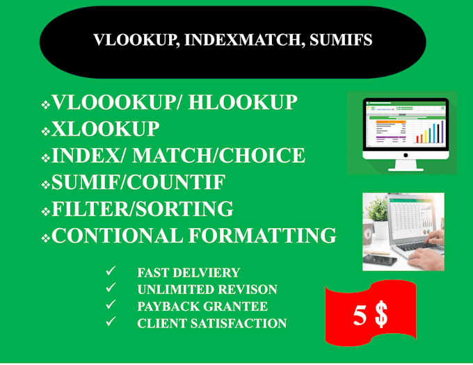 Fix vlookup, index match, sumif excel formula google sheet by Shopify0045 | Fiverr