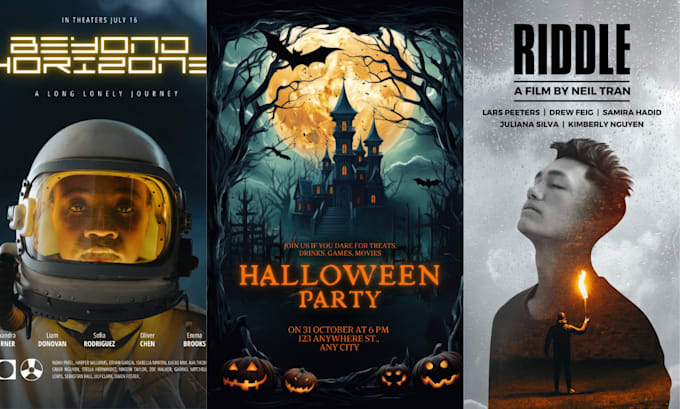 Design professional movie poster, film poster, poster design by D_great01 | Fiverr