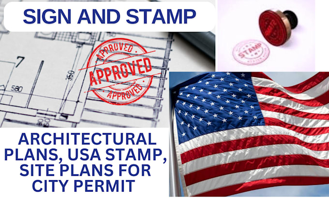 Stamp architectural plans, floor plan, usa stamp, architecture for city ...