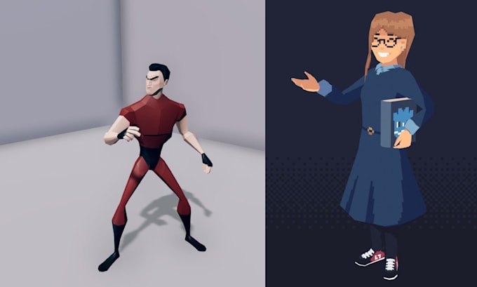 Create a low poly 3d model ps1 character n64 retro style model for your game by Ayomide_atanda ...