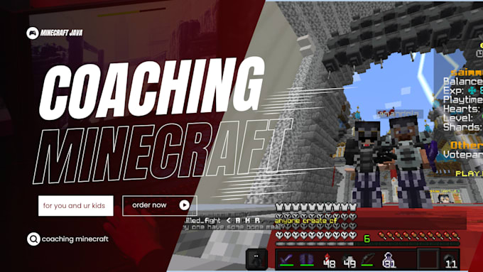 Coach you and your kid in minecraft pvp survival by Naeemmughal525 | Fiverr