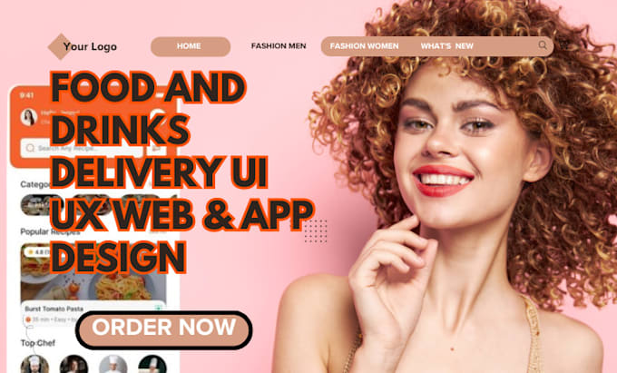 Modern drink and food delivery ui ux design restaurant website design ...