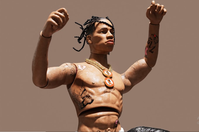 Custom action figure of rapper,3d statue,3d model accessories,figurine ...