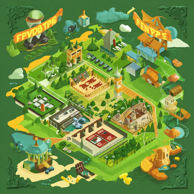 Design vector maps, event maps, fantasy festival maps by Iesunsk | Fiverr