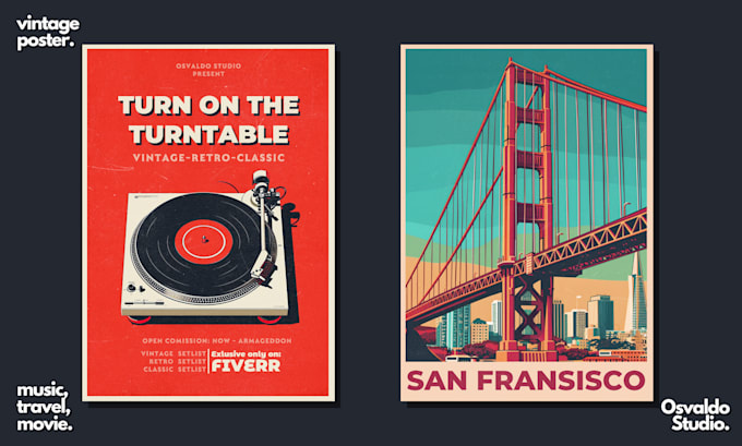 Create retro, vintage travel poster and illustration by Osvaldo_studio | Fiverr