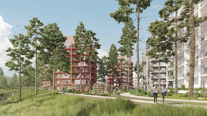 Create realistic architectural visualizations for a large scale project ...