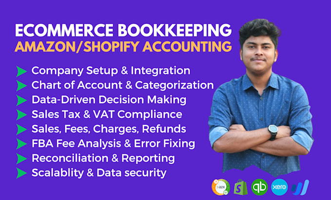 Do amazon, shopify ecommerce bookkeeping in quickbooks, xero, wave by ...