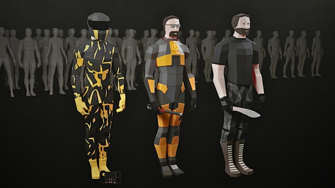 Model 3d polygon characters by Medvee | Fiverr
