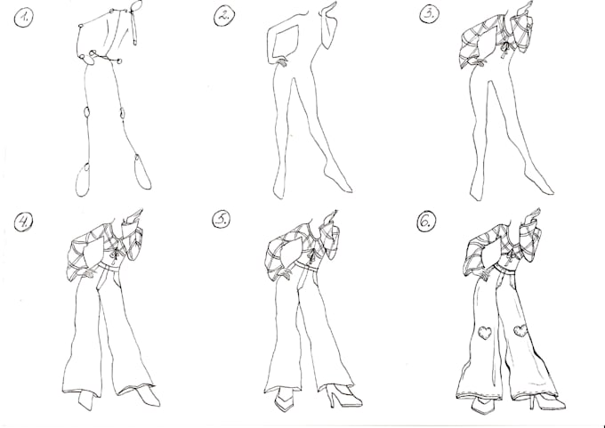 Draw step by step fashion tutorial by Juliagucevich | Fiverr