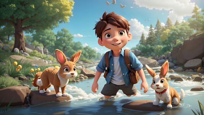 Create children story book illustrations , character design by Vish_ns ...