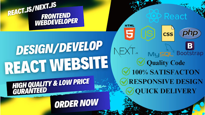 Develop website using react js using any frontend technology by ...