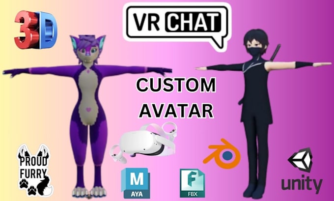 Create A Custom Vrchat Avatar Furry Avatar Nsfw Model 3d Model For Vrc By Steve010john Fiverr