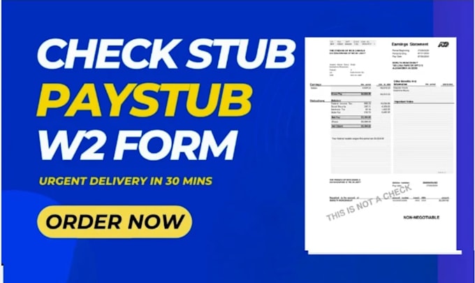 Do paystub, check stubs, w2, 1099 and 1040 fast by Janepaystubpro | Fiverr