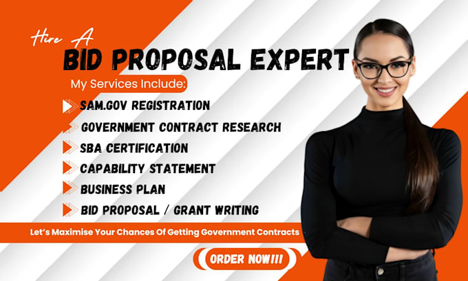 Write your bid proposal for government contract rfp rfq rfi tender grant writing by Marlowewatts ...