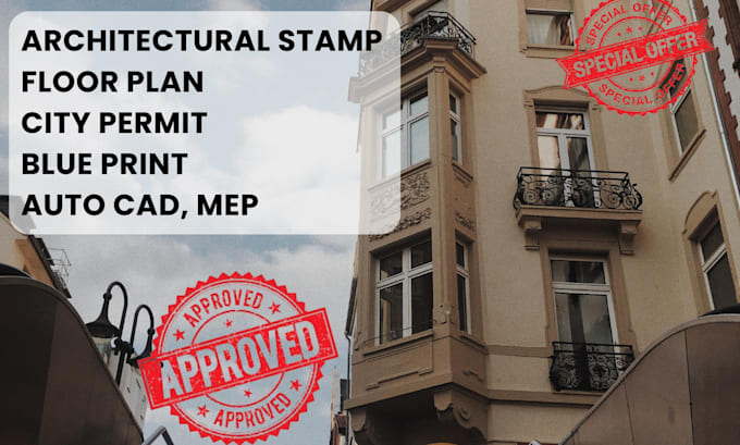 License architect stamp, sign seal city permit architectural drawing ...