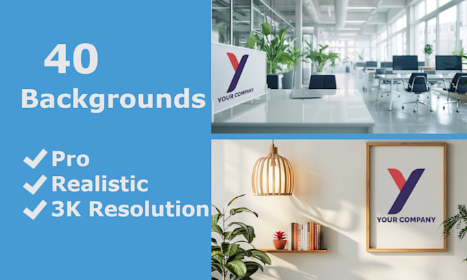 Design virtual backgrounds with your personal logo by Sebastien_genai ...