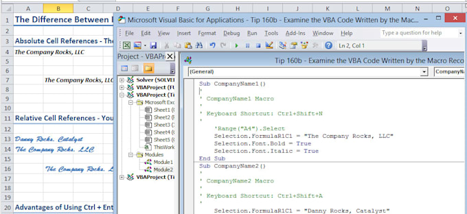 Create a macro to automate a process within excel or word by Hannah ...