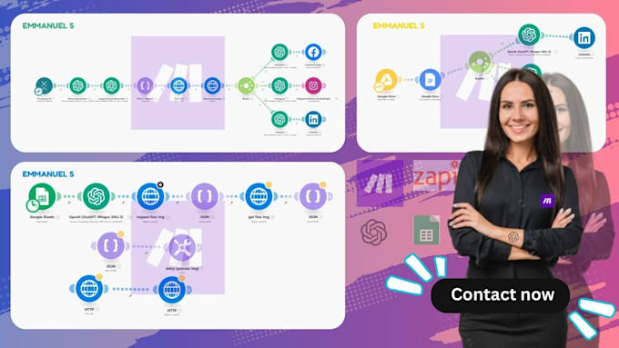 Build and fix make com workflow using make com made com and n8n automation tools by Emanuel021 ...