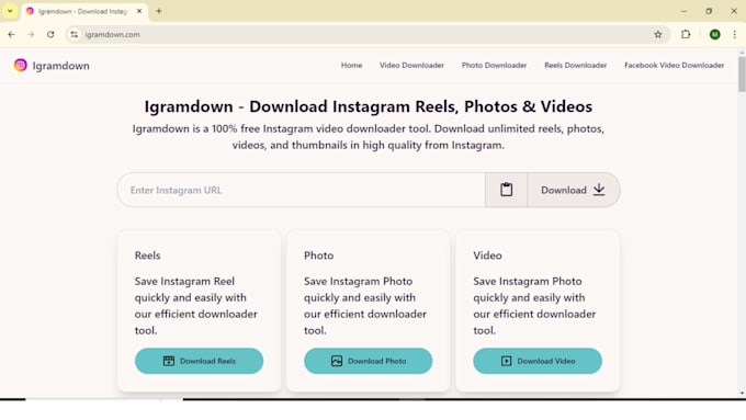Create an instagram video downloader website by Prabha585 | Fiverr