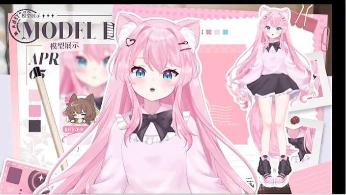 2d vtuber model, 2d vtuber, live2d model, live2d rigging, vtuber commission