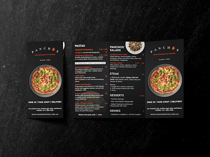 Do modern restaurant menu design by Muqaddim | Fiverr