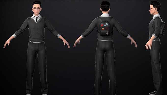 Remodel 3d character, fix retopology, 3d sculpt, pbr, bake texture, uv ...