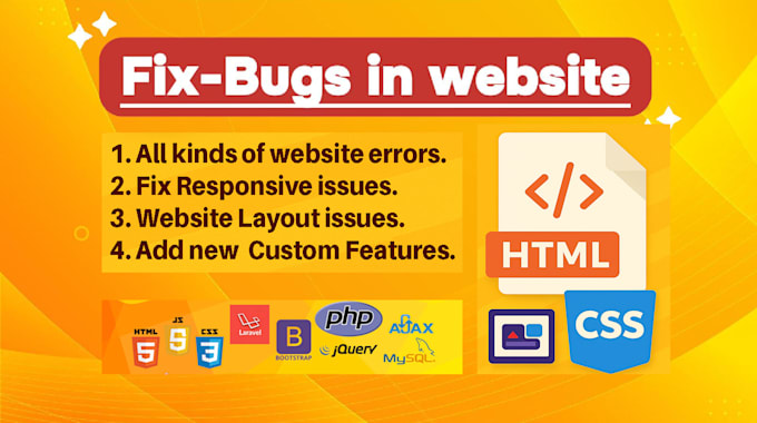 Fix bugs and website issues, responsive errors in html css js bootstrap by Rejuanoor | Fiverr