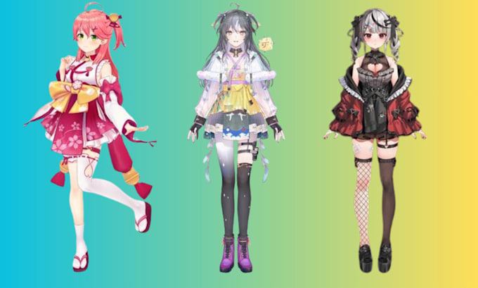 Create 3d vtuber model 3d modelling character anime vtuber 3d vtuber ...