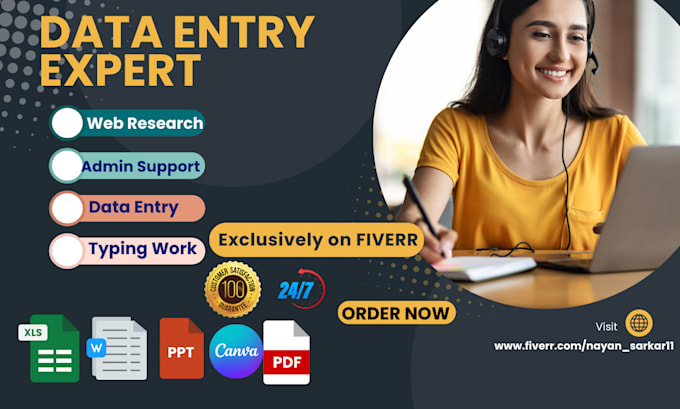 Do fast accurate data entry, social media research, typing projects as you need by Nayan ...