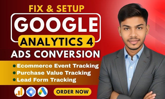 Setup google analytics 4, ga4 ecommerce tracking, ads conversion tracking by gtm by Web_tracker ...