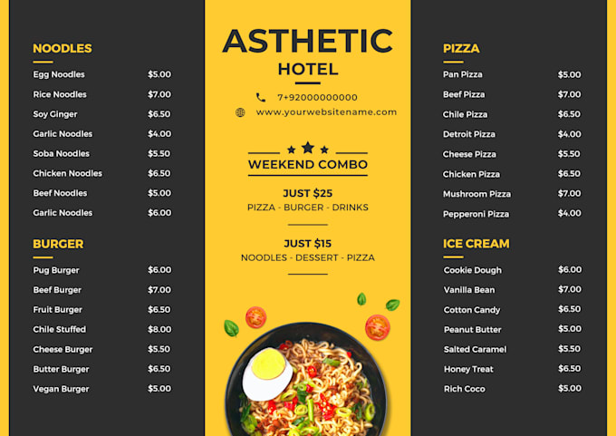 Design a aesthetic menu design for your restaurant by Mhuzaifasadiq ...