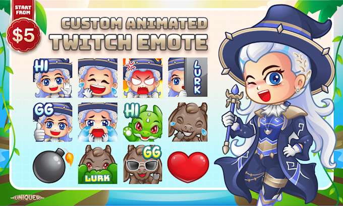 Make unique emote twitch very fast and cheap by Uniqueverstar | Fiverr